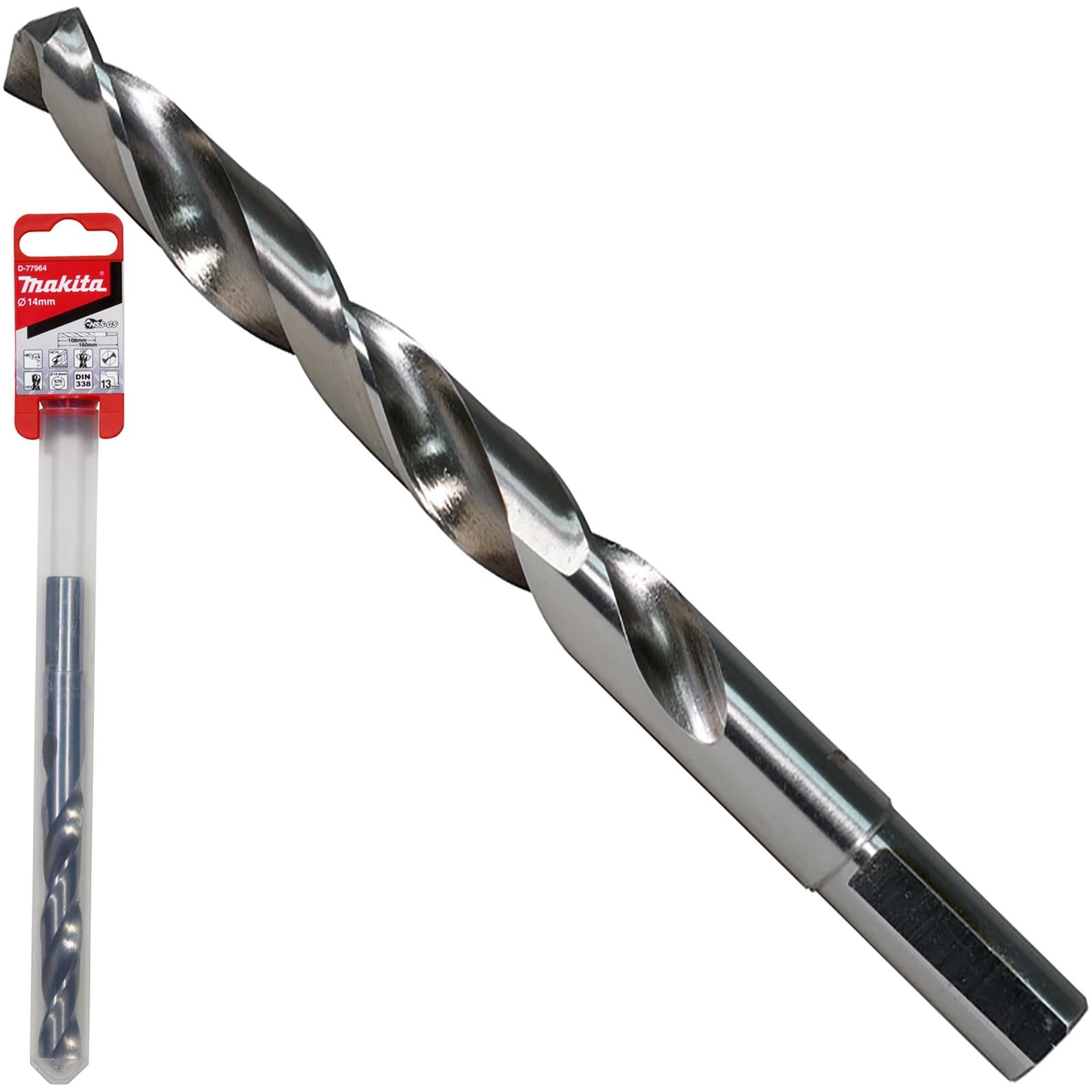 Makita HSS GS Metal Drill Bit 135 Split Point 1.0 16.0mm Choose Size 14.0 x 160mm