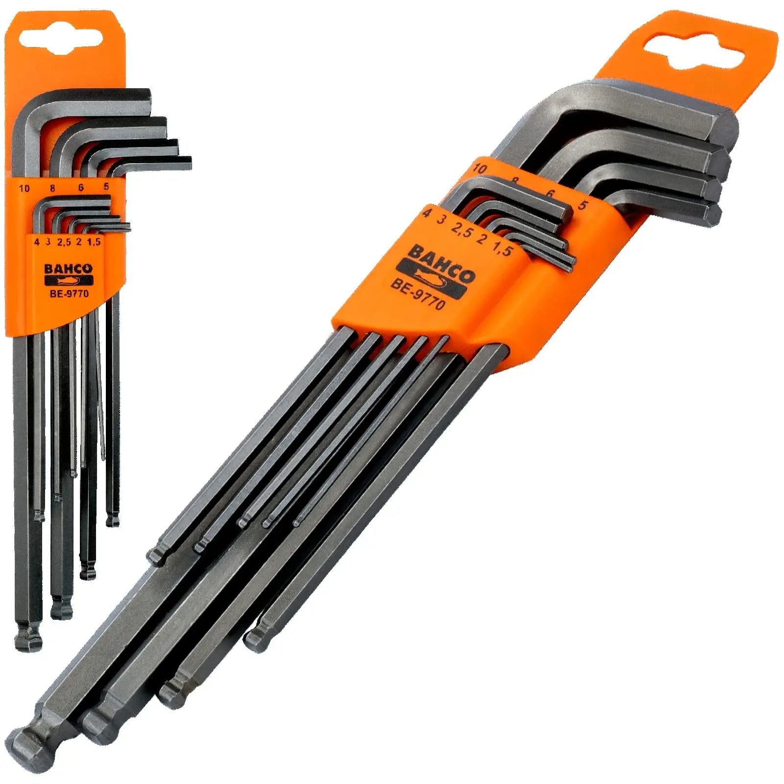 Bahco Hex Key Set 9 Piece 1.5mm-10mm Ball End - White Rose Tools