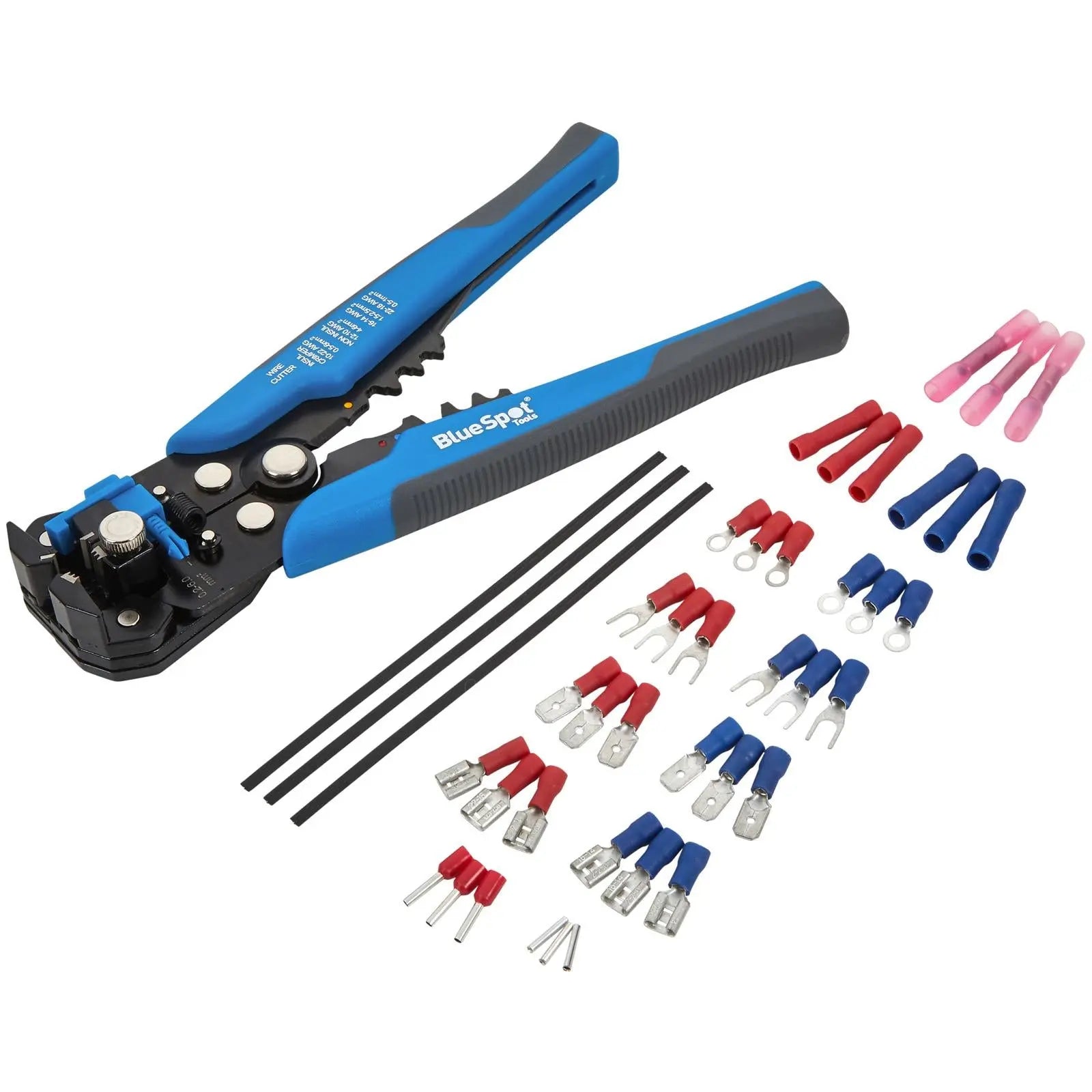 BlueSpot Automatic Wire Stripper & Crimping Set | 231 Piece Kit