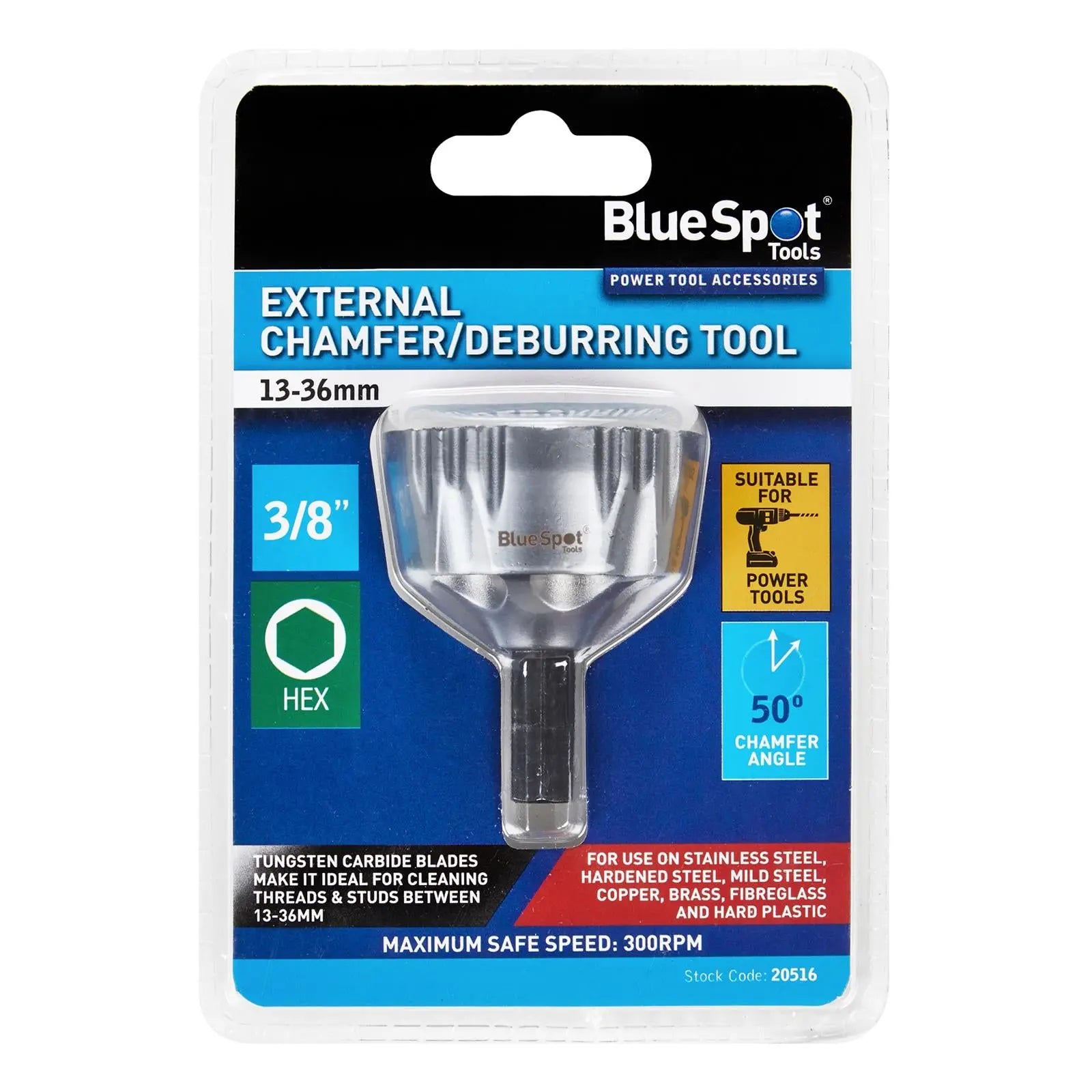 BlueSpot External Chamfer Deburring Tool 13-36mm - White Rose Tools