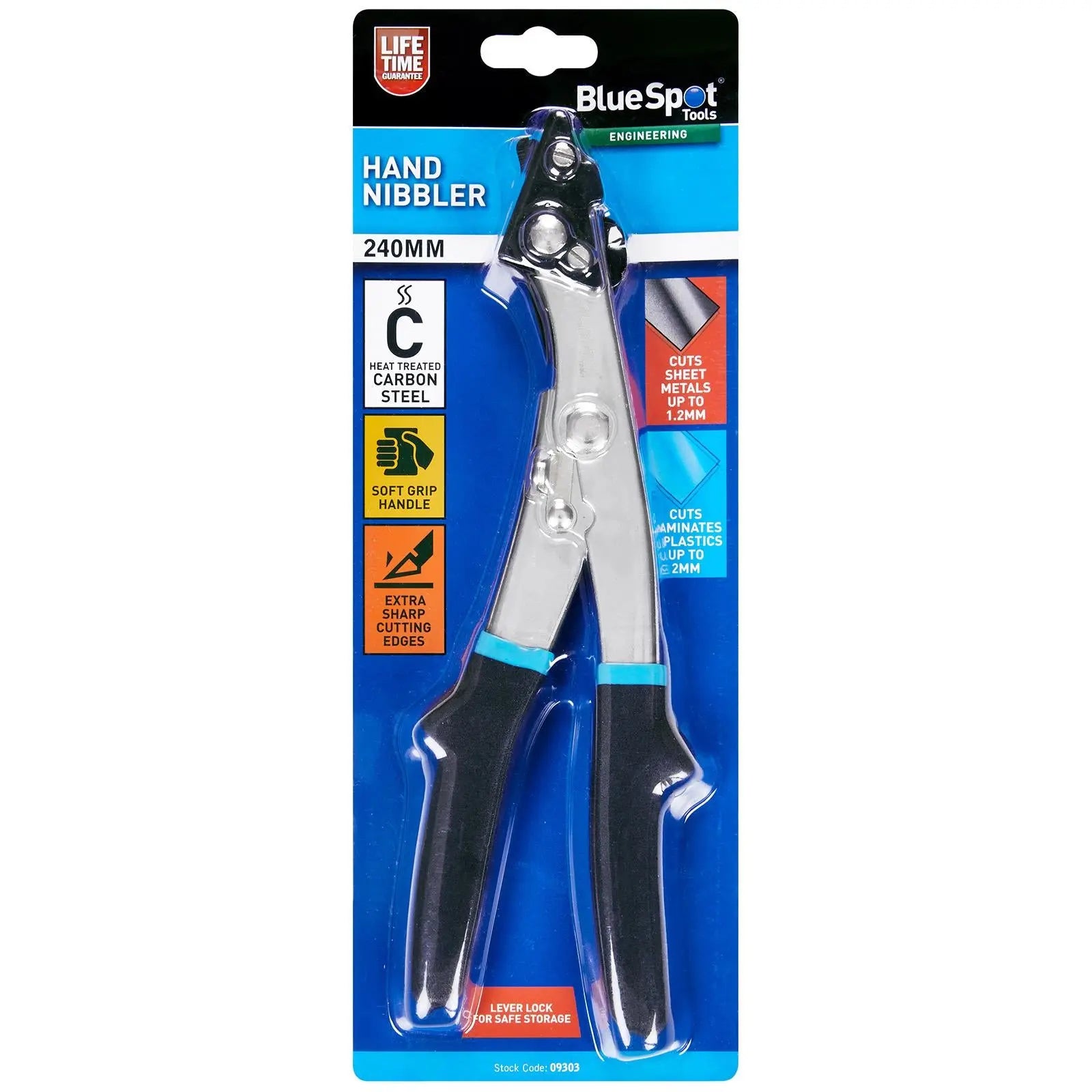 BlueSpot Hand Nibbler 240mm for Sheet Metal Laminate Platic - White