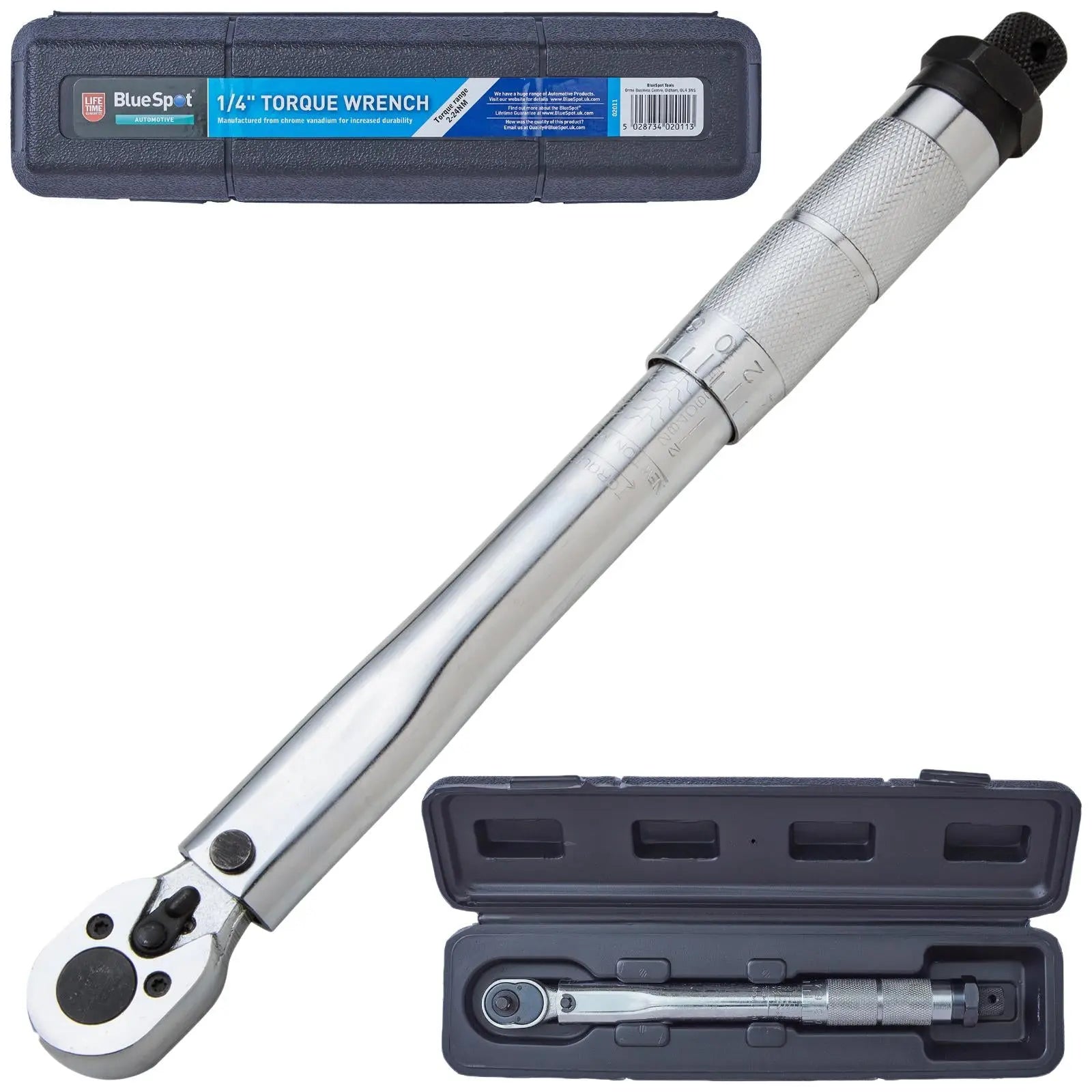 BlueSpot Torque Wrench 1/4" Drive 2-24Nm - White Rose Tools