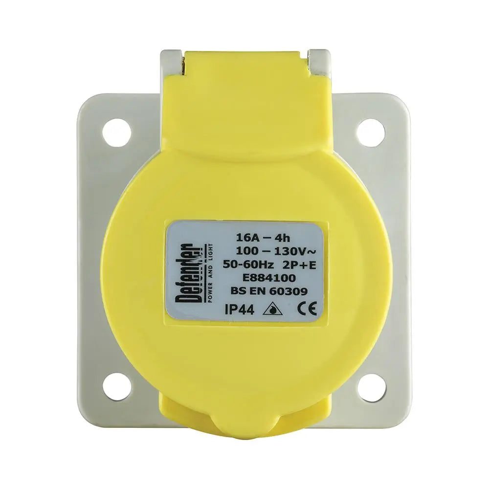 Defender 110V Panel Socket 16A E884100 - White Rose Tools