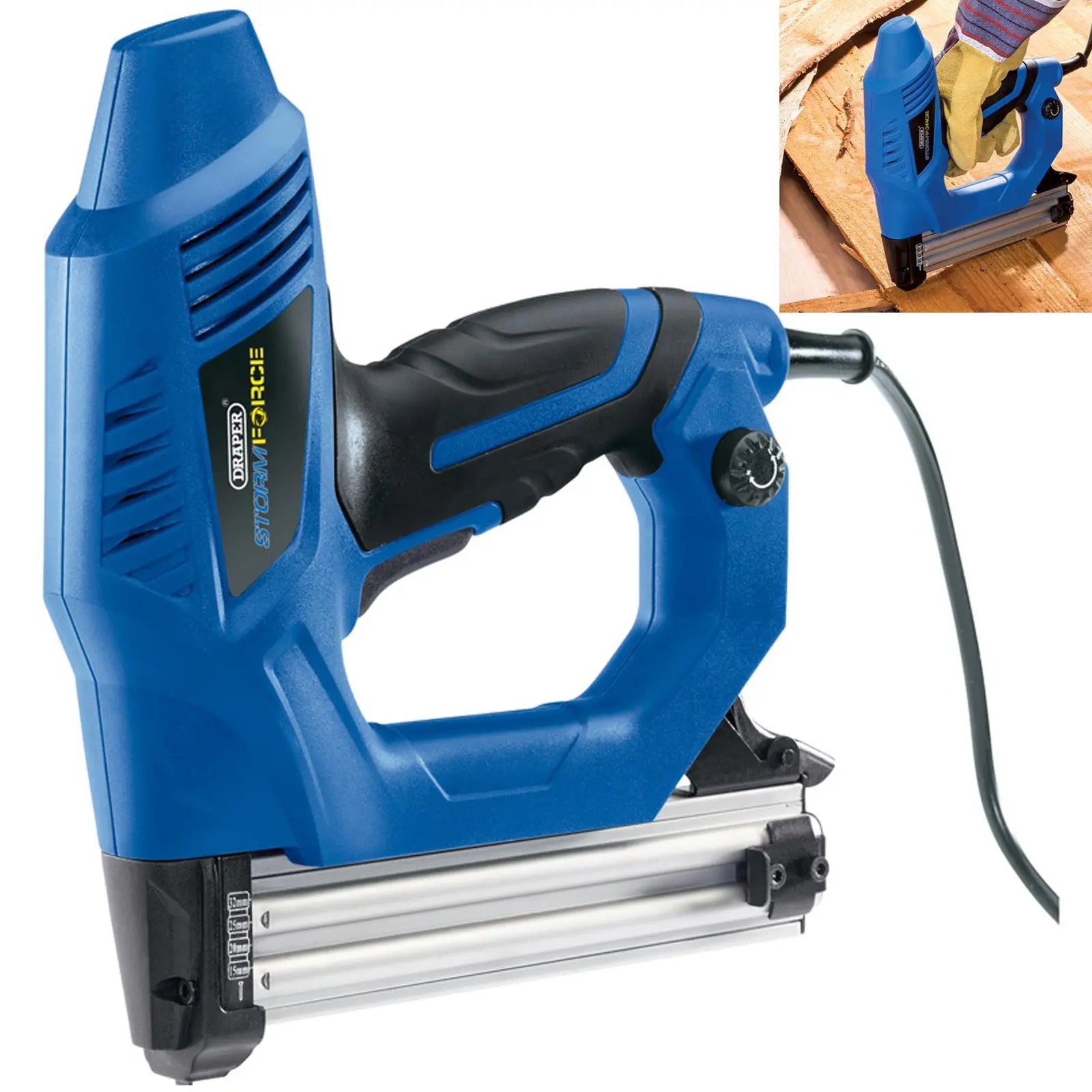 Draper Storm Force Heavy Duty Electric Staple / Nail Gun Kit - White