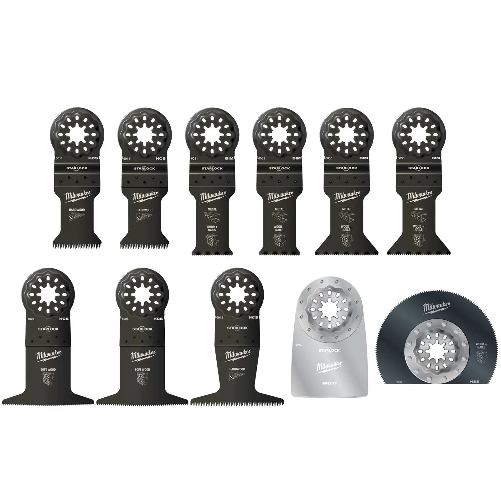 Milwaukee Multi Tool Blade Set 11 Piece - White Rose Tools
