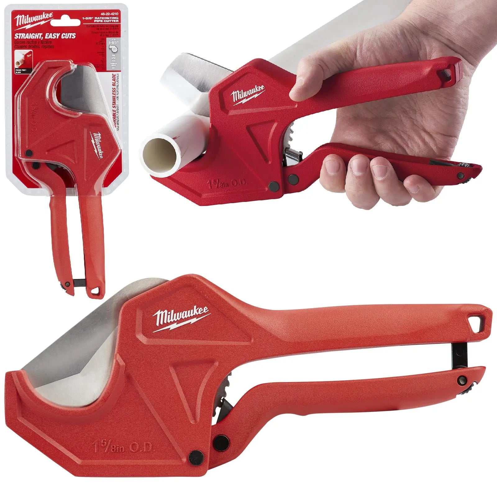 Milwaukee Ratcheting PVC Pipe Cutter 42mm - White Rose Tools