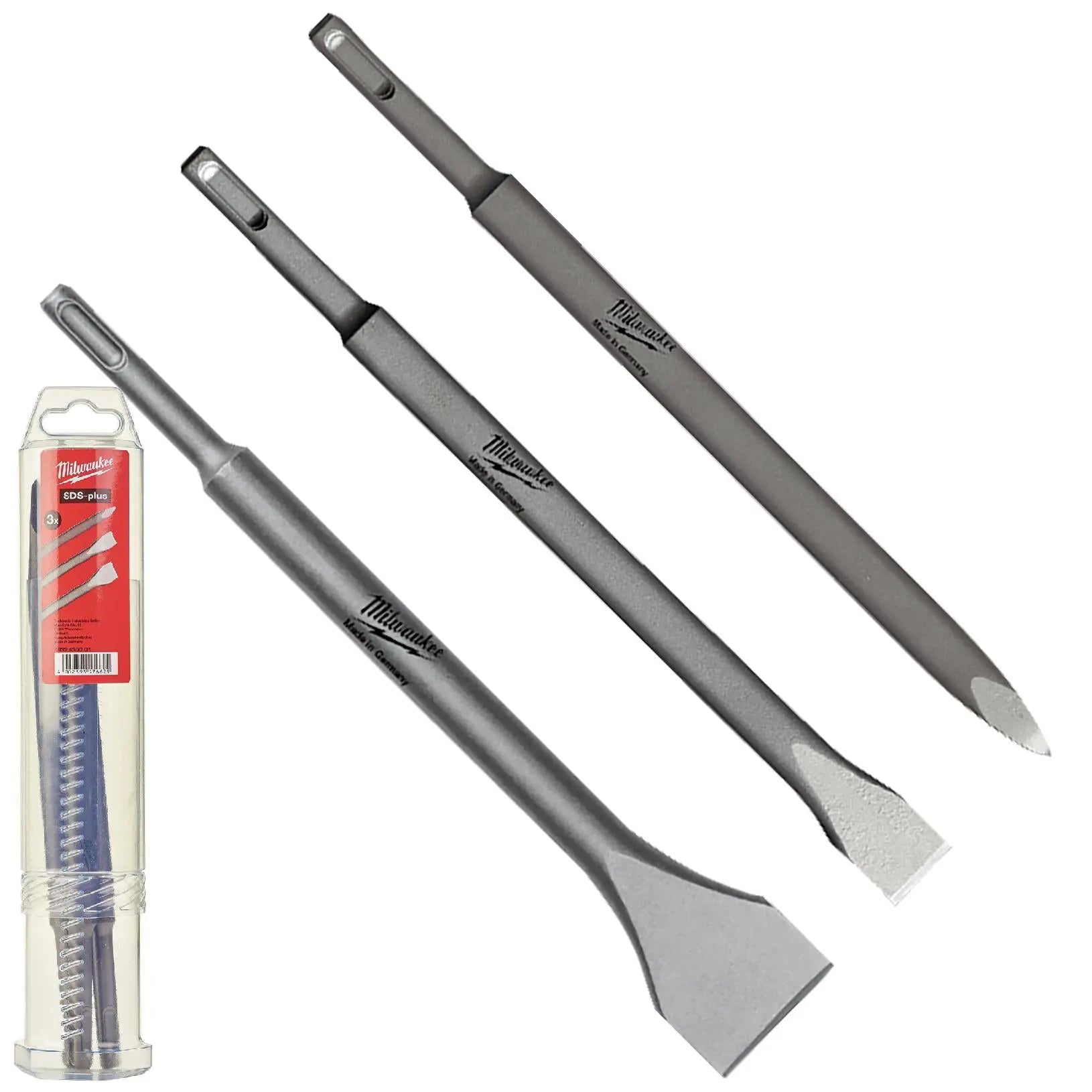 Milwaukee SDS Plus Chisel Set 3 Piece - White Rose Tools