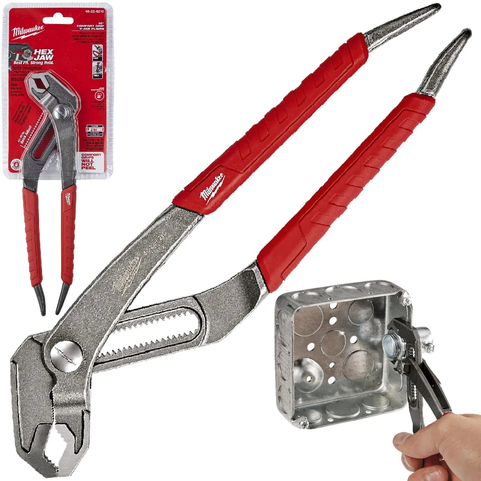 Milwaukee Water Pump Pliers Quick Adjust 250mm Push Button - White