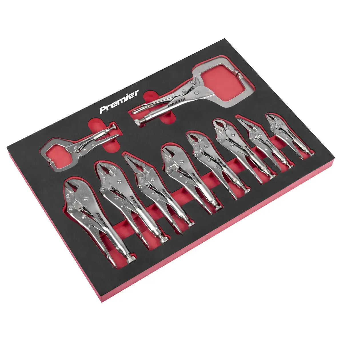 Sealey Premier Locking Pliers Set with Foam Tray 10pc
