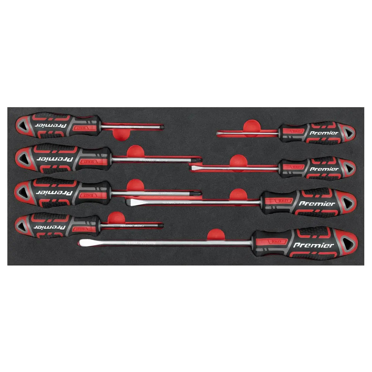 Sealey Premier Screwdriver Set with Tool Tray 8pc - White Rose Tools