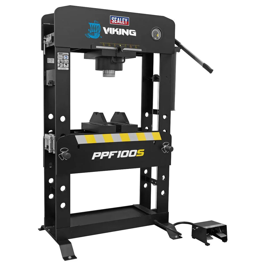 Sealey Viking Floor Type Air/Hydraulic Press with Sliding Ram & Foot