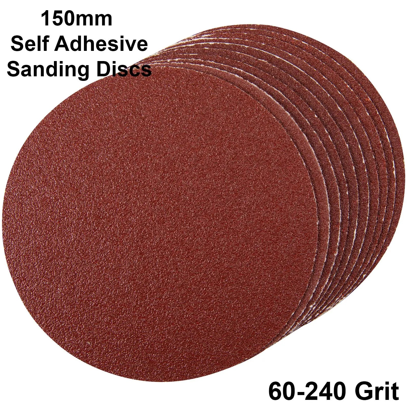 Silverline 10 Piece 150mm Self Adhesive Sanding Discs - White Rose