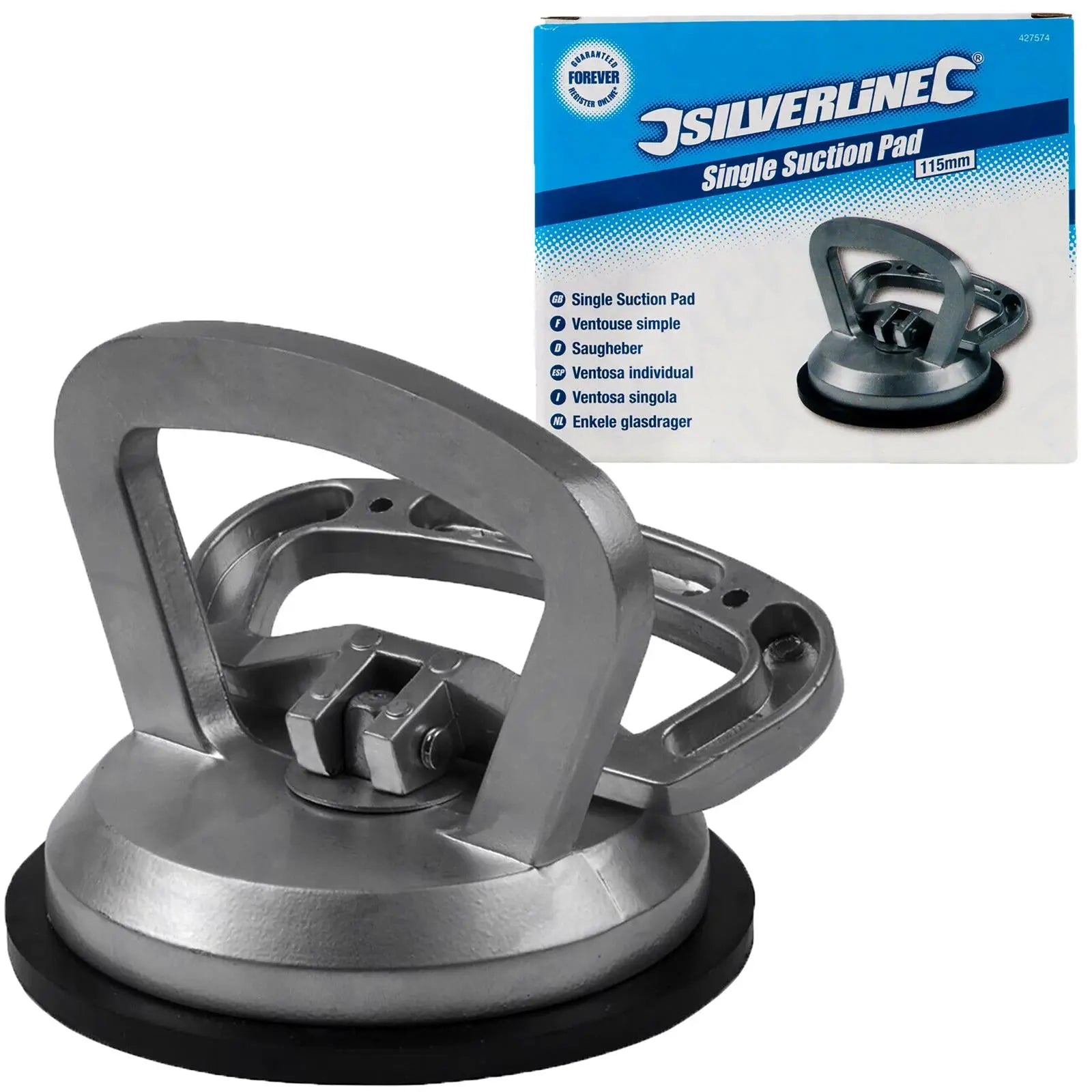 Silverline 115mm Aluminium Single Suction Pad Cup 50kg Window - White
