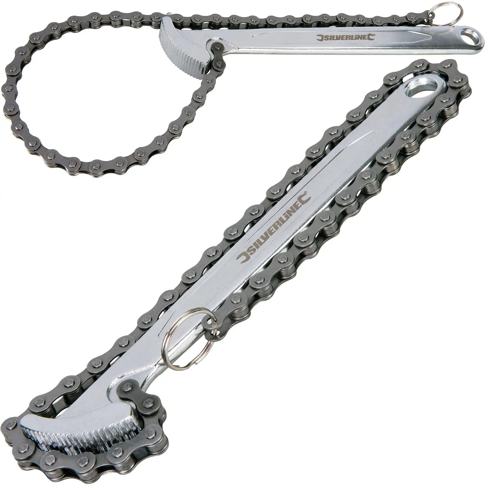 Silverline 150mm Oil Filter Chain Wrench Strap Removal Tool - White