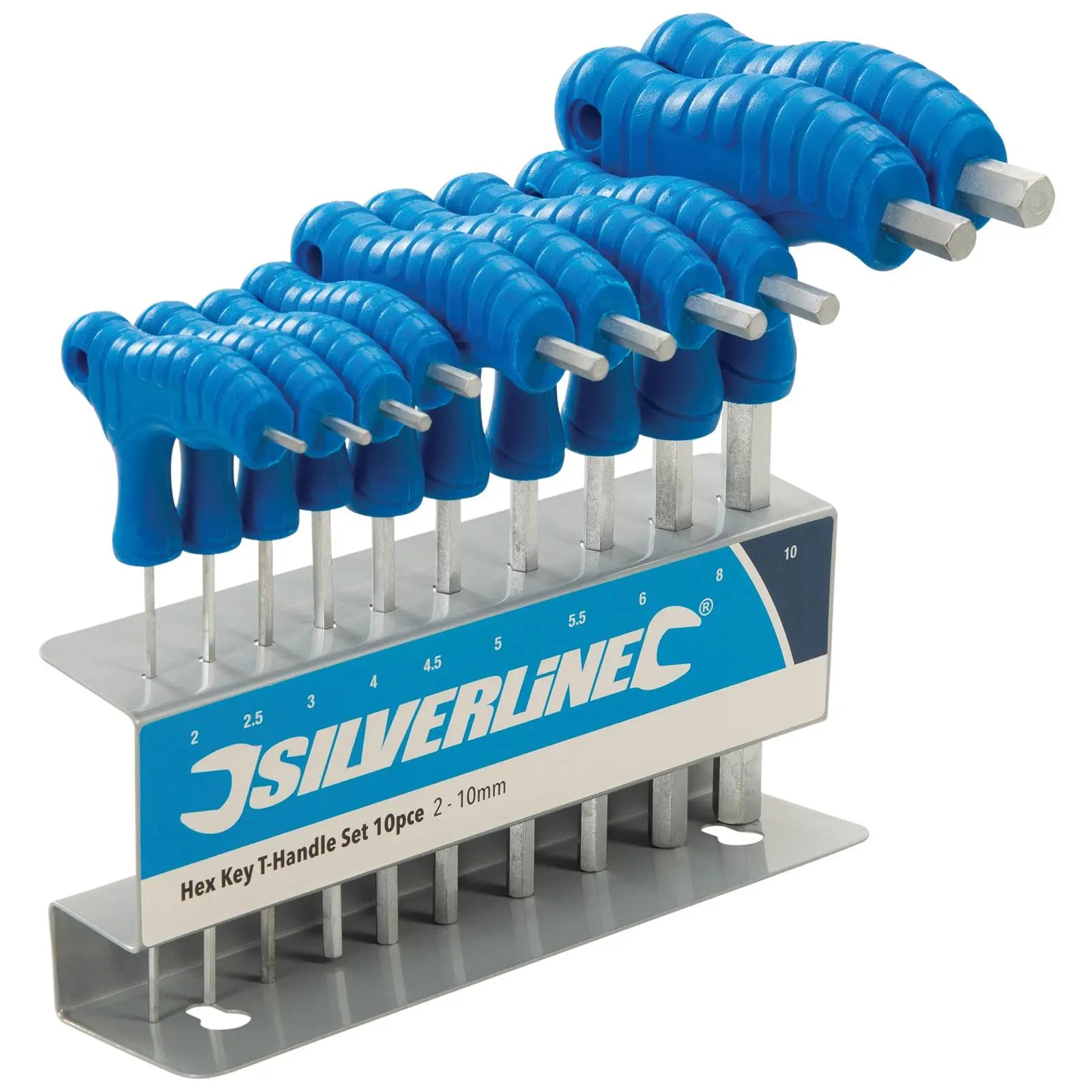 Silverline Hex Key T-Handle Set 10 Piece 2-10mm - White Rose Tools