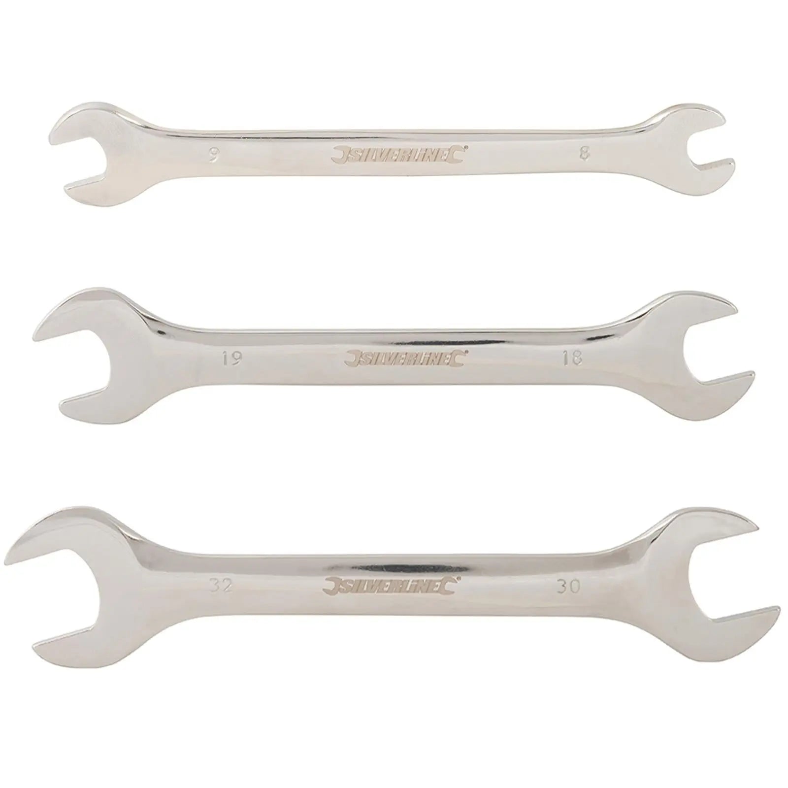 Silverline Open End Spanner Double Ended - Choose Size - White Rose