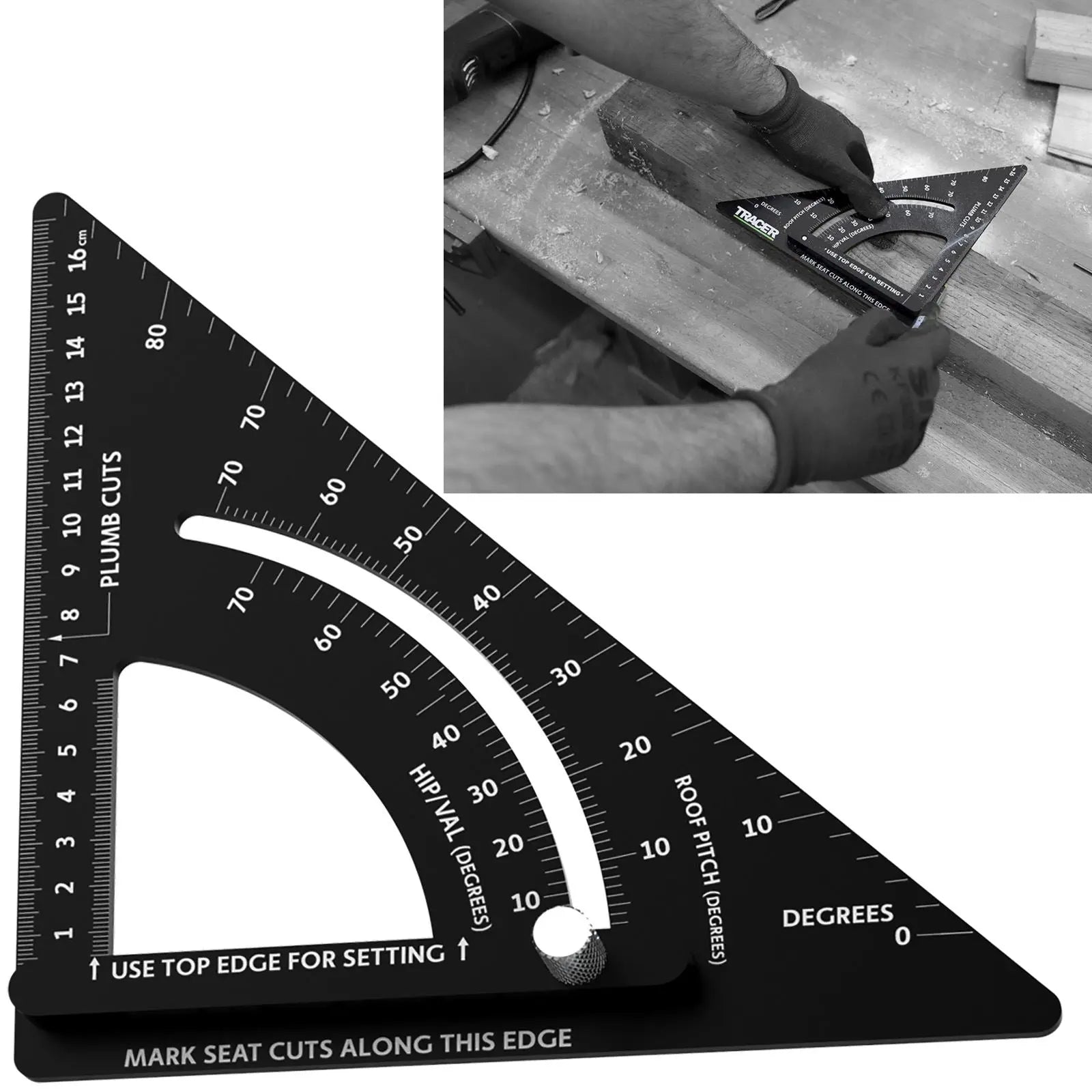 TRACER Adjustable Pro Rafter Square 7 - White Rose Tools