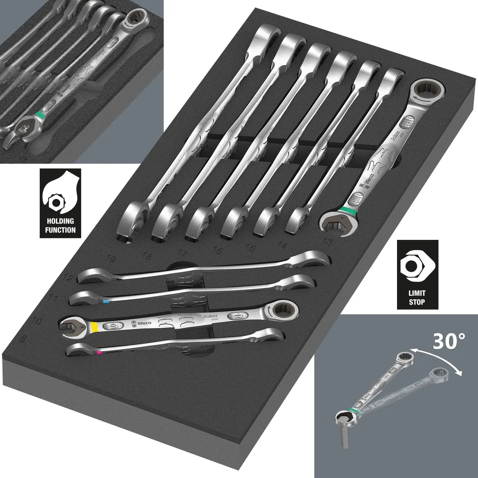 Wera Foam Insert 6000 Joker Set 1 9730 11 Pieces - White Rose Tools