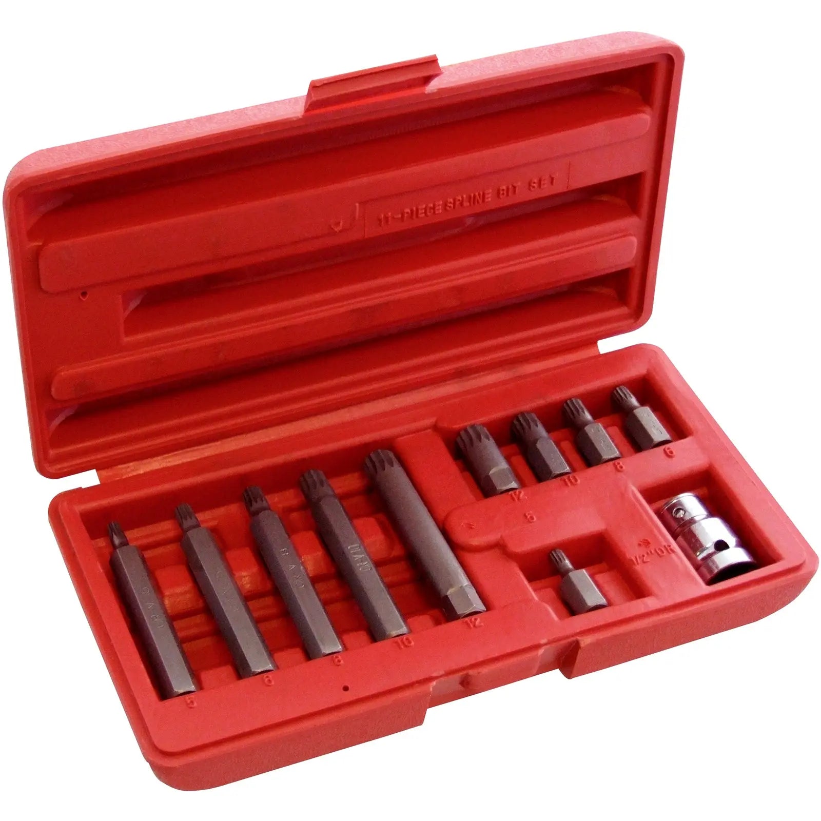 Amtech 11 Piece Spline Bit Set in Case M5-M12 30 and 75mm Long - White