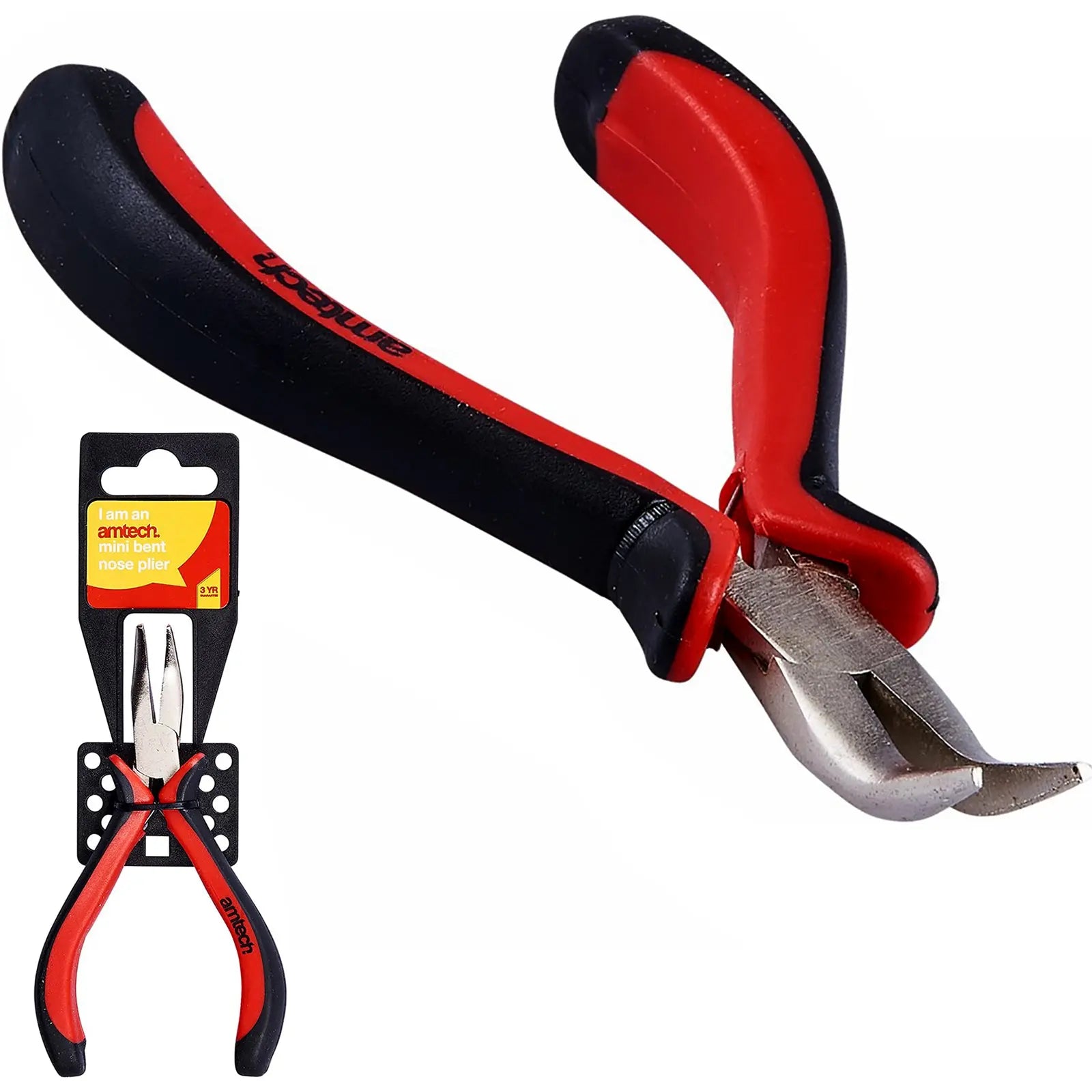 Amtech 130mm Mini Bent Nose Pliers - White Rose Tools