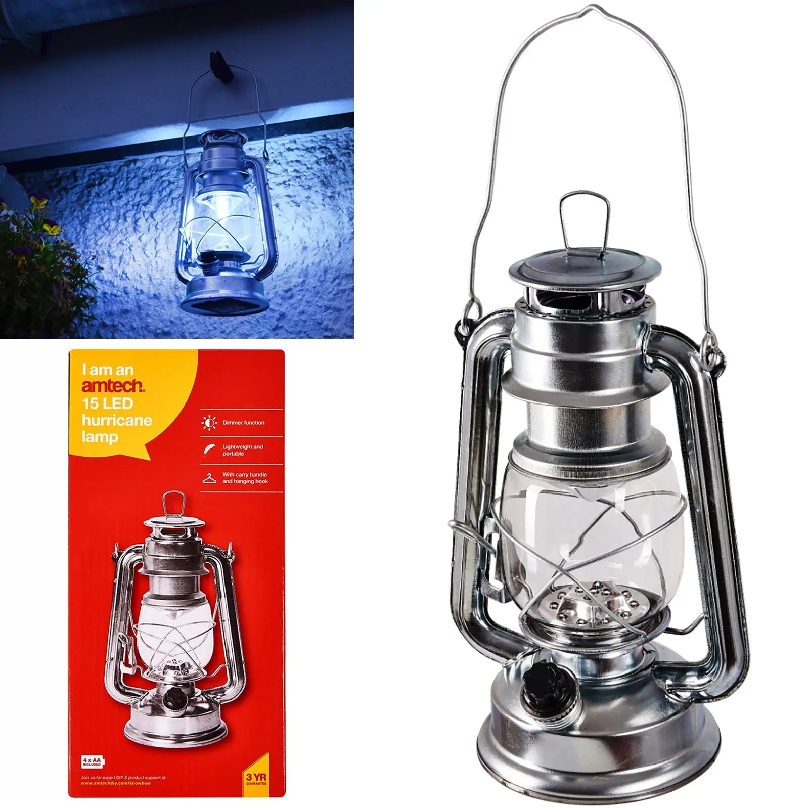 Amtech 15 LED Hurricane Lamp Super Bright Torch - White Rose Tools