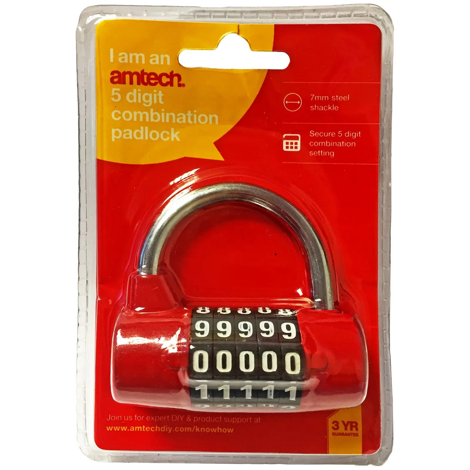Amtech 5 Digit Combination Padlock - White Rose Tools