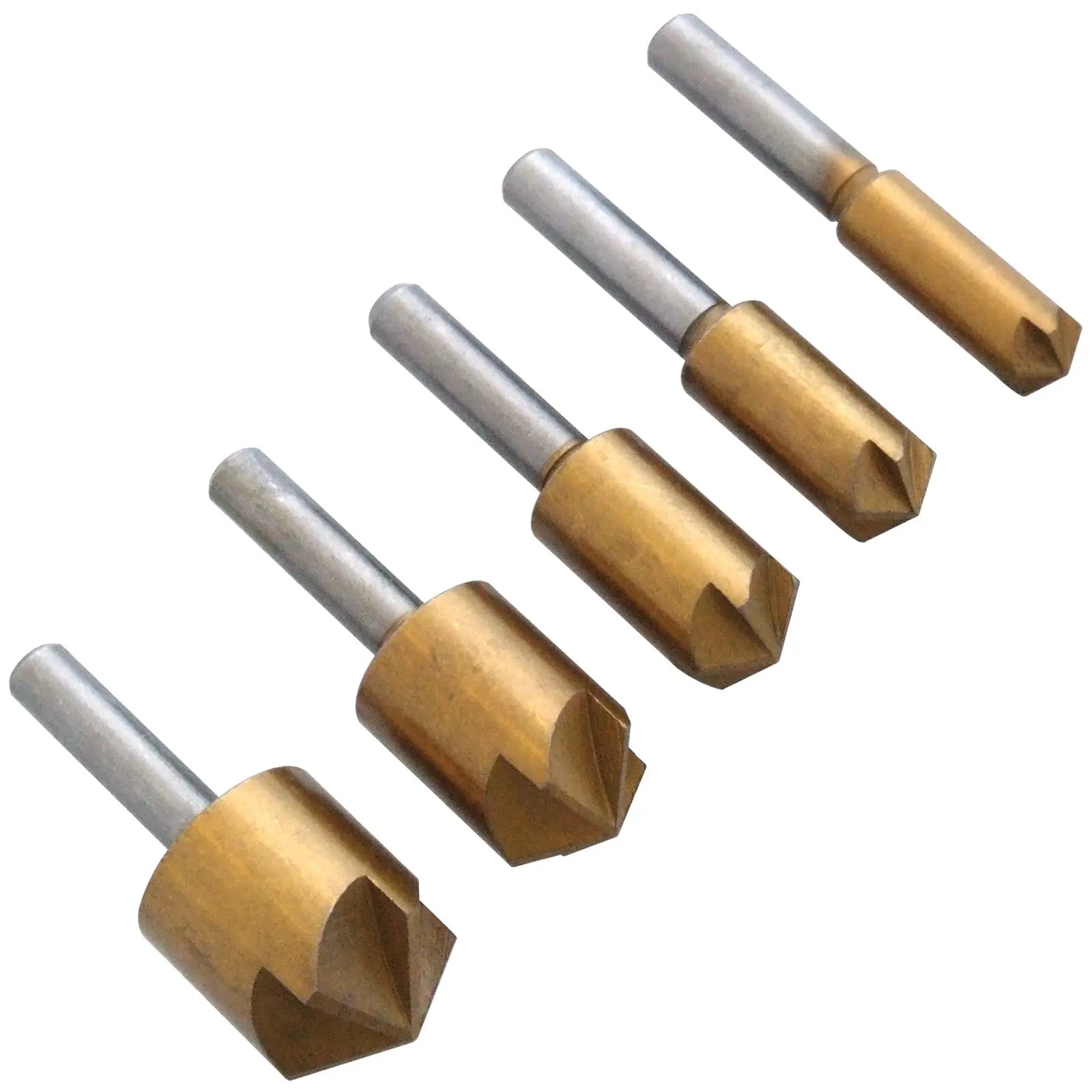 Amtech 5 Piece Titanium Coated Countersink Drill Bit Set - White Rose