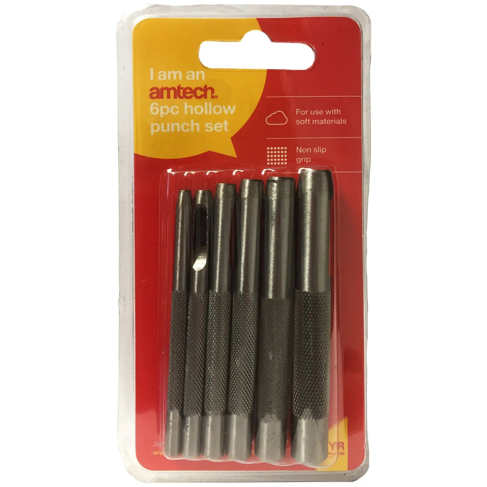 Amtech 6 Piece Hollow Punch Set 3-8mm - White Rose Tools